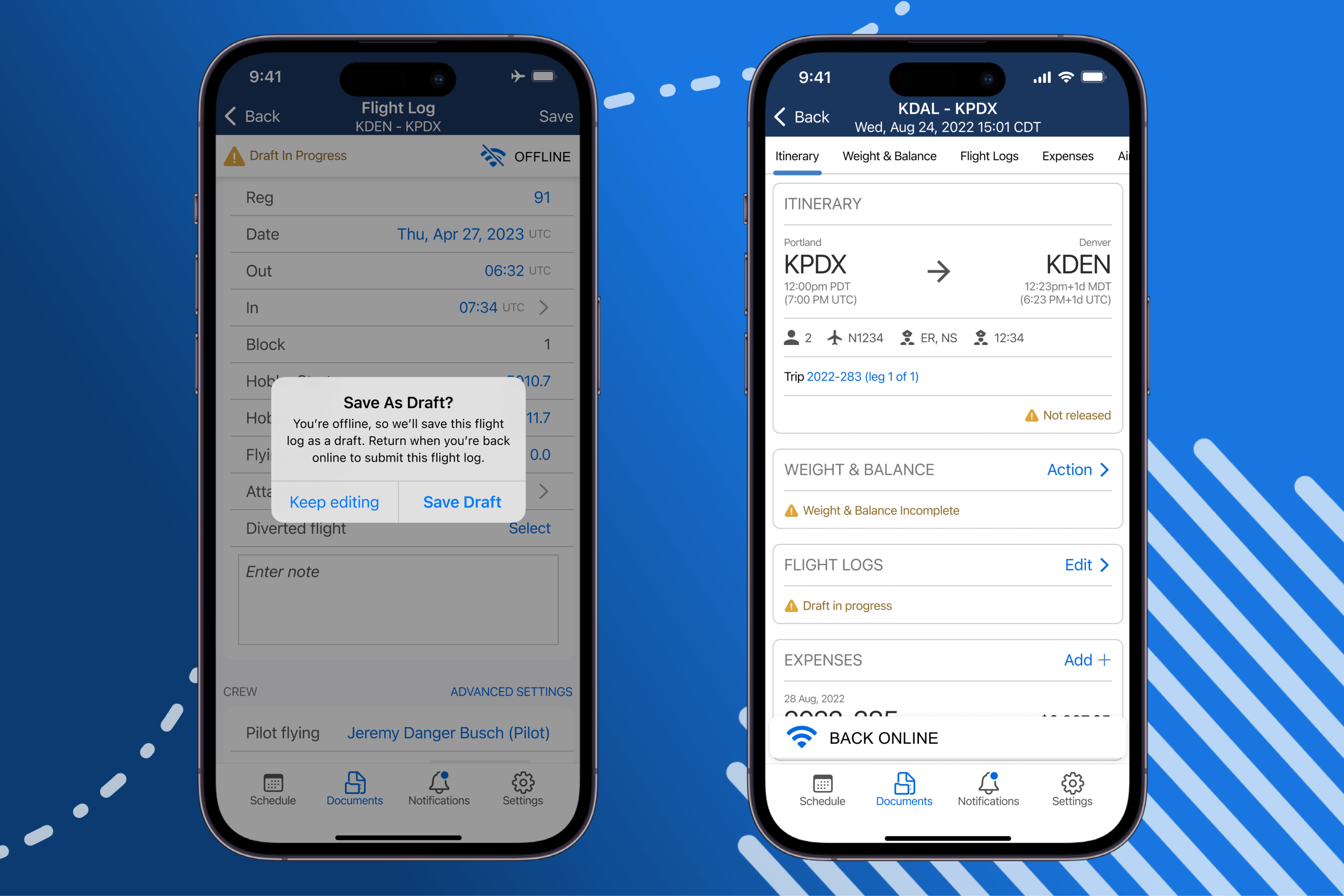 Crew App Offline Flight Logging | Avinode Group